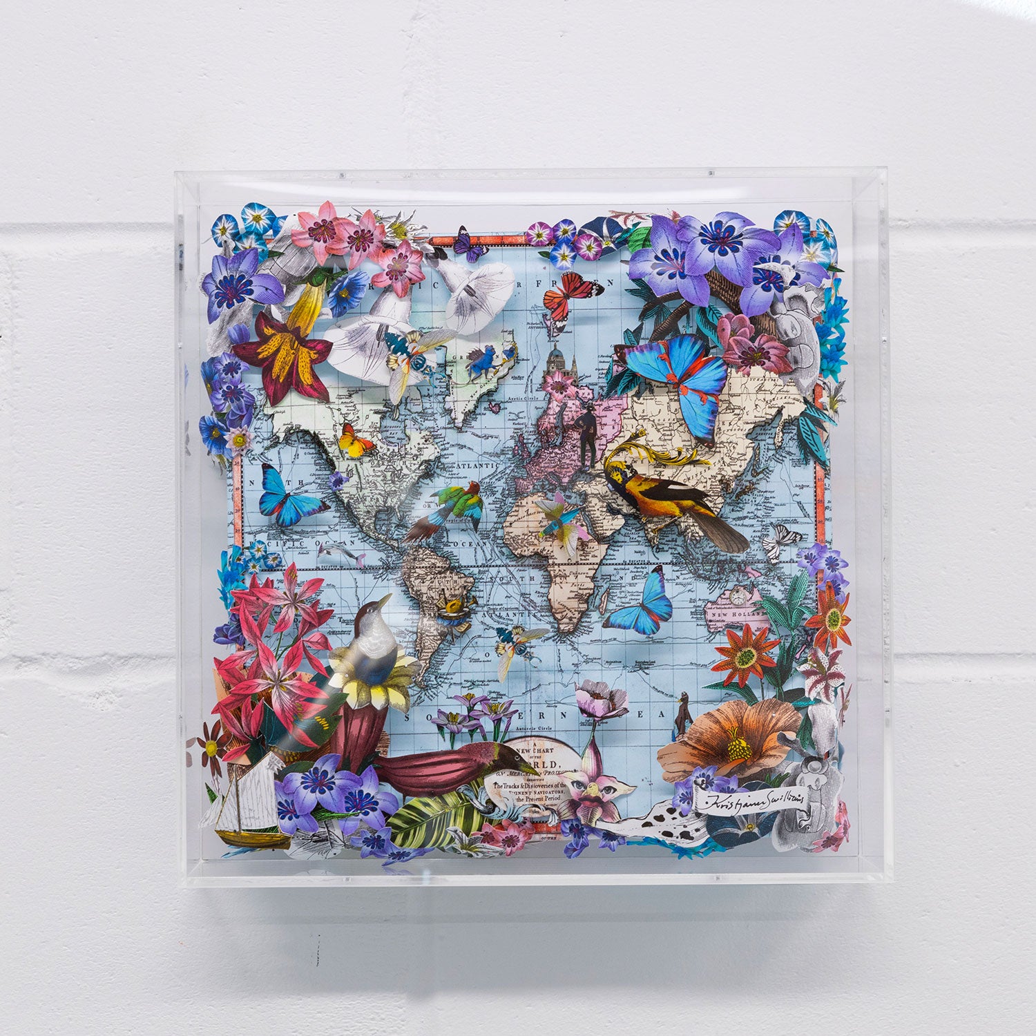 Globe Trotters Floating Maps - Original Artwork | Kristjana S Williams Studio