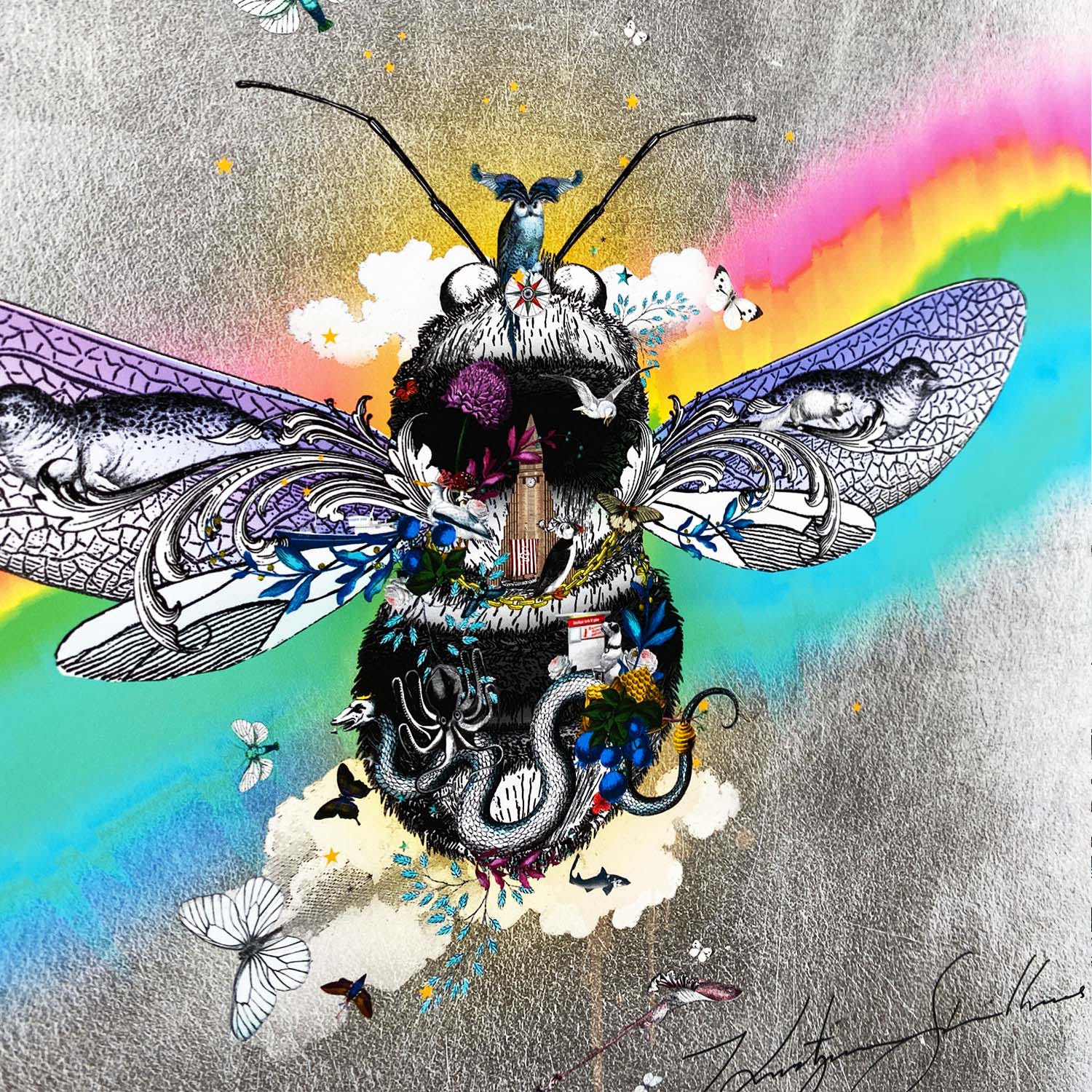 Icelandic Silfra Bee - Art Print | Kristjana S Williams Studio