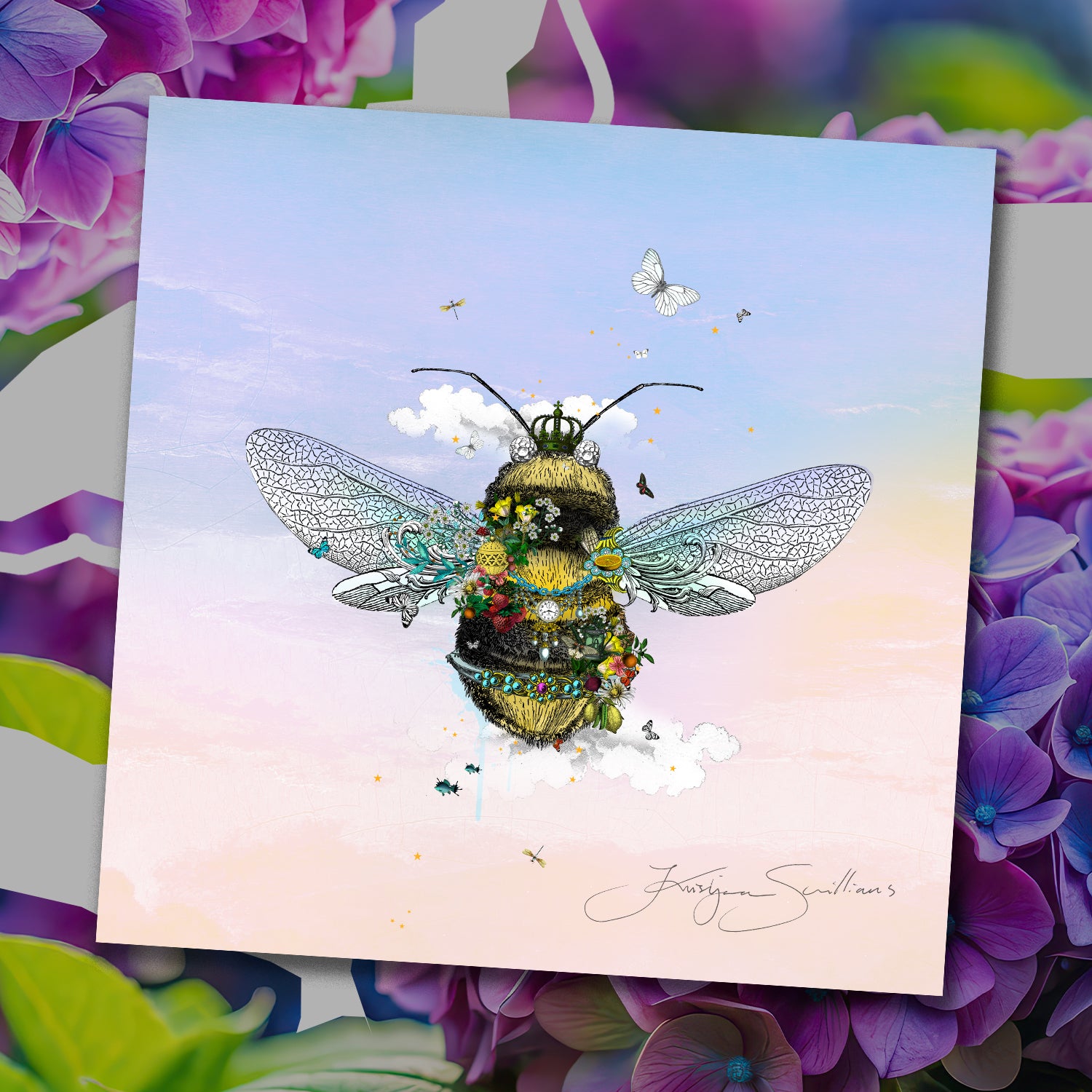 Dusky Sky Garden Bee | Bee Art Print | Kristjana S Williams– Kristjana ...