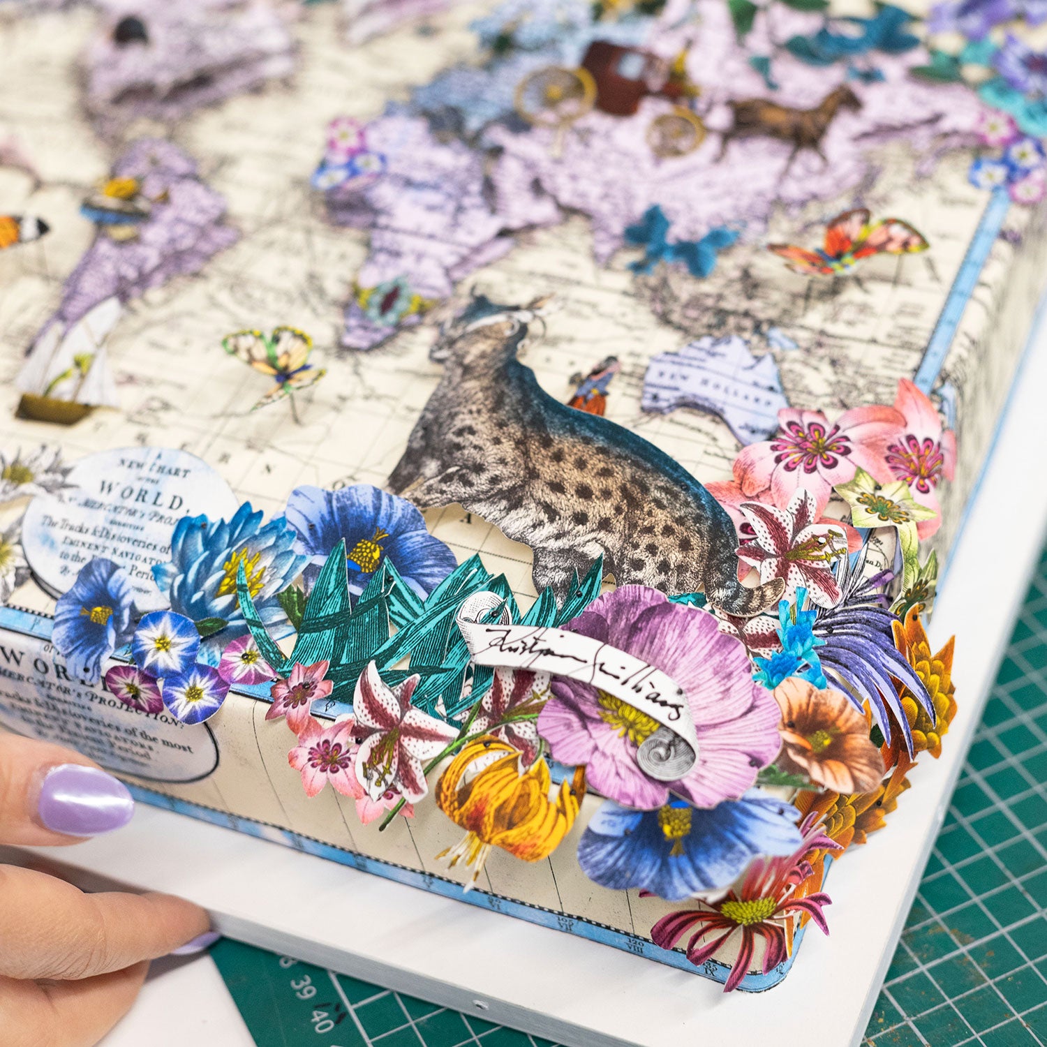 Globe Trotters Floating Maps - Original Artwork | Kristjana S Williams Studio