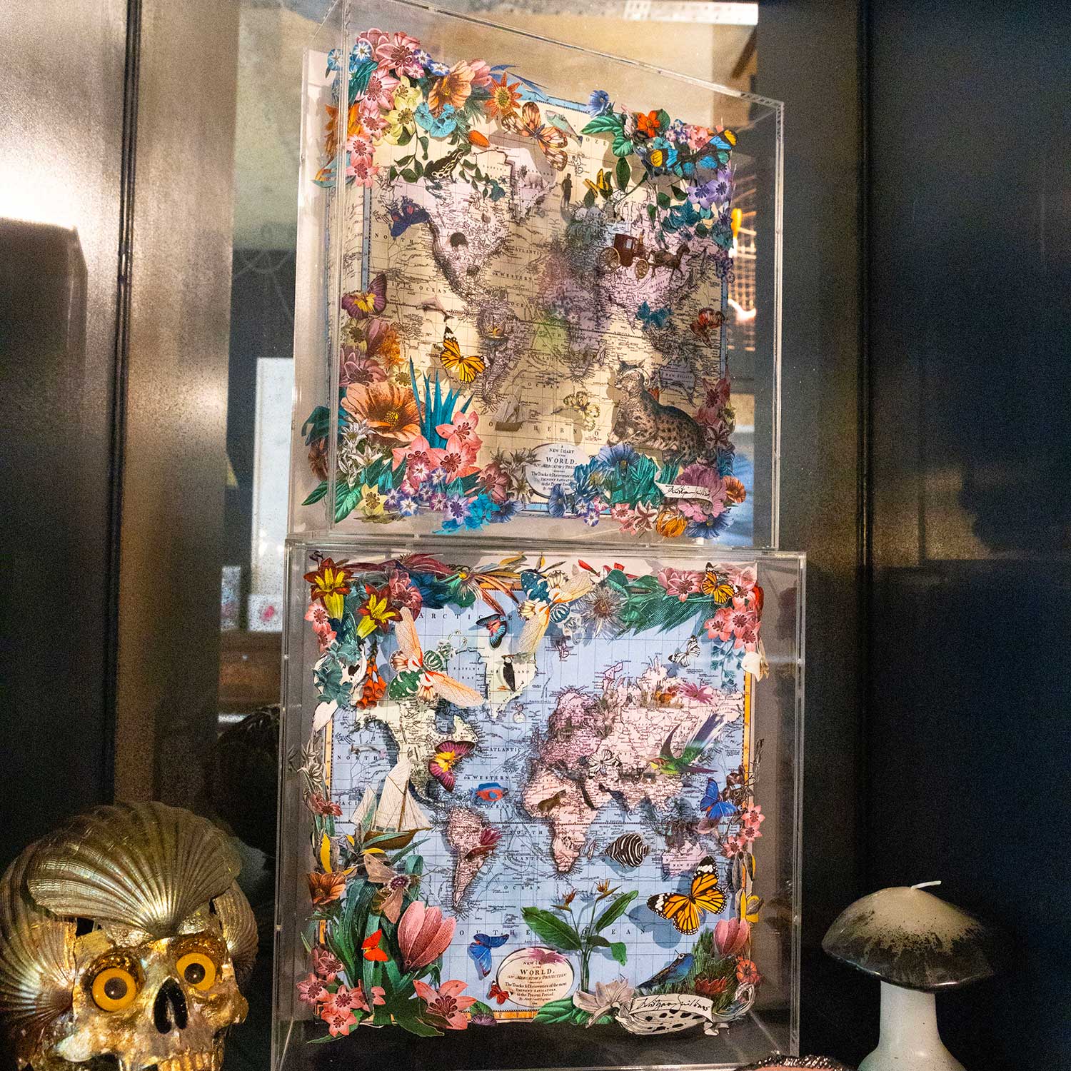 Globe Trotters Floating Maps - Original Artwork | Kristjana S Williams ...