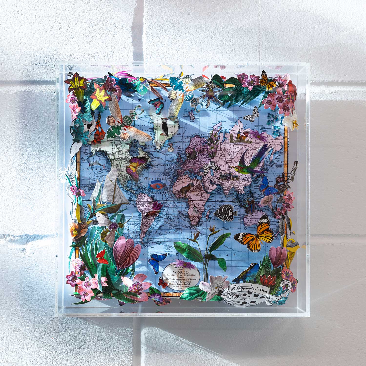 Globe Trotters Floating Maps - Original Artwork | Kristjana S Williams ...