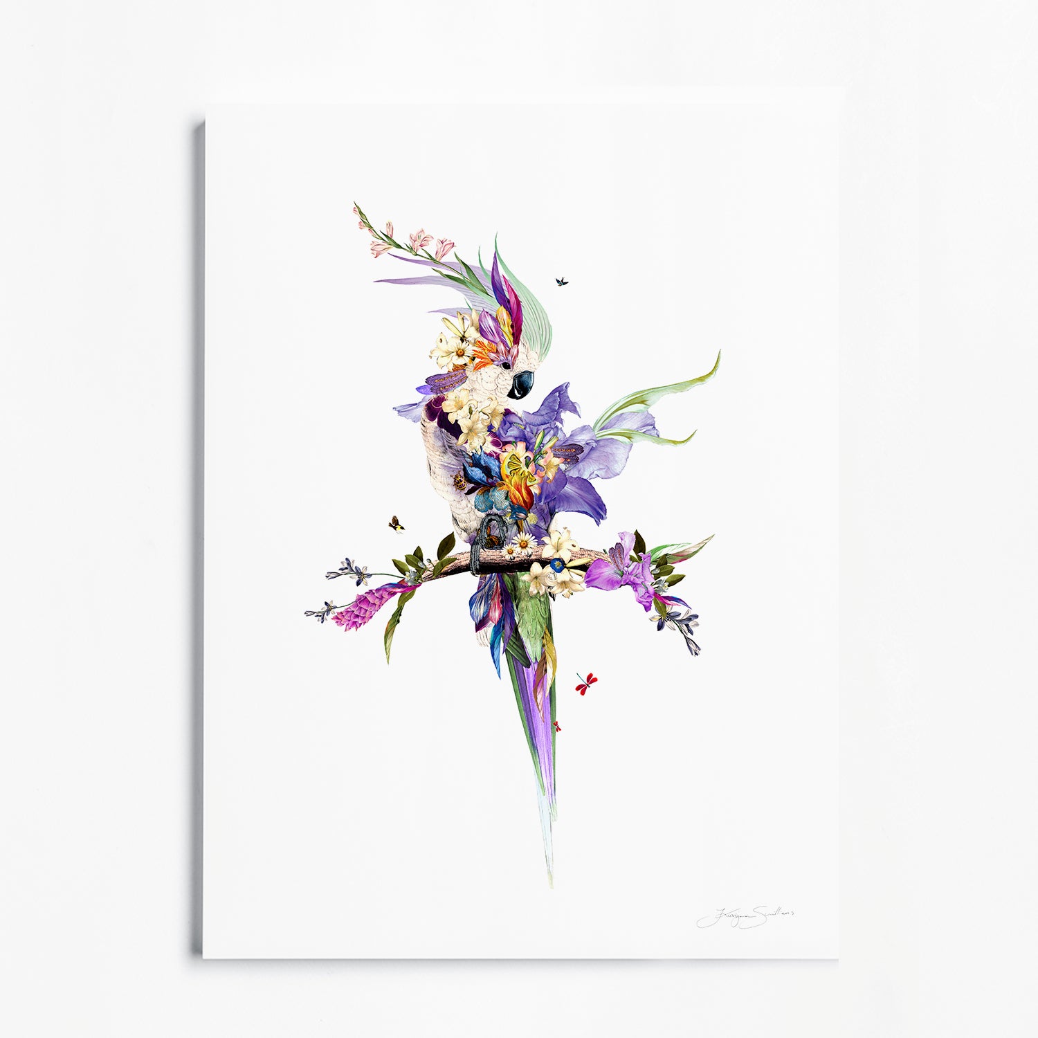 Botanical Tilda Gin Bird I – Purple & Citrus | Kristjana S Williams Studio