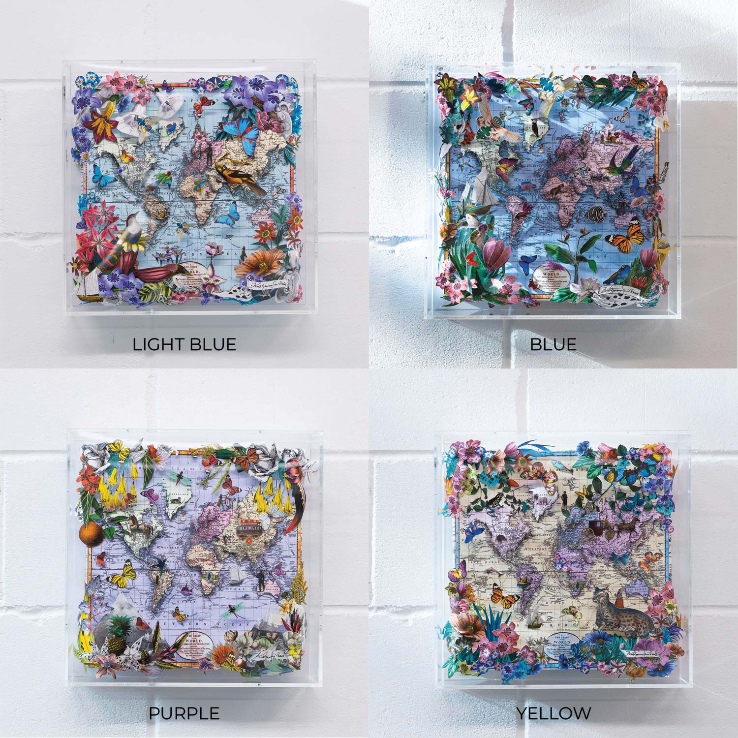 Globe Trotters Floating Maps - Original Artwork | Kristjana S Williams ...