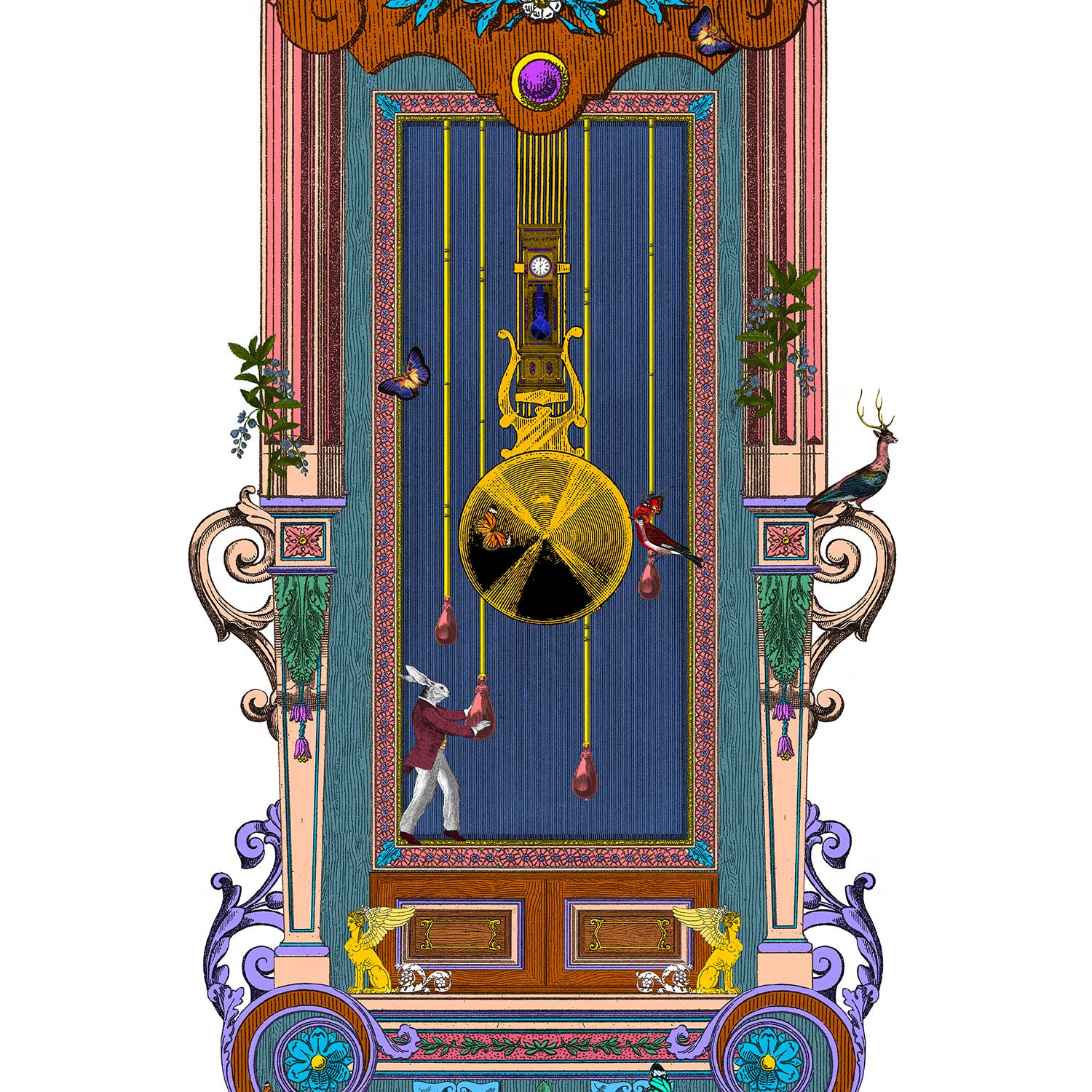 Grandfather Wonderland Clock - Art Print | Kristjana S Williams Studio