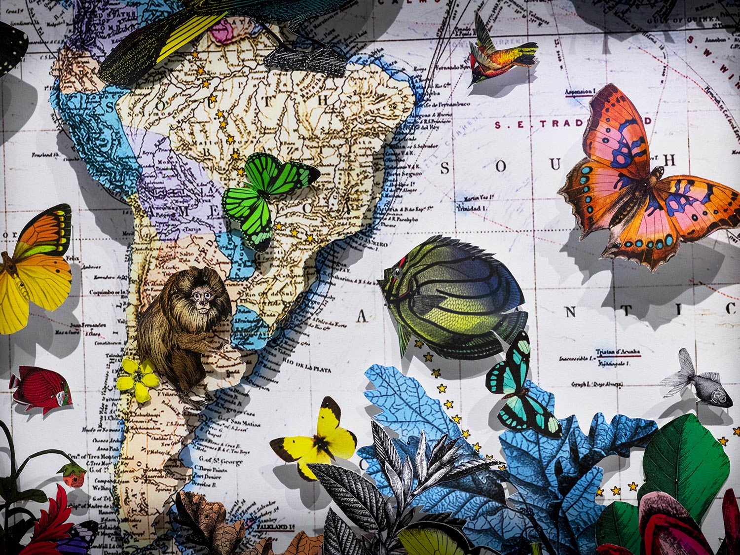 Litríkt Líf - World Map - Original Artwork | Kristjana S Williams Studio